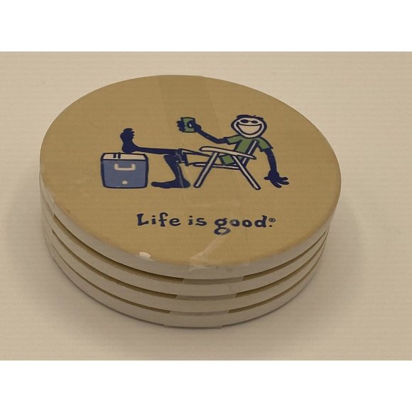 Life Is Good | Kitchen | New Life Is Good Stone Coasters Set Of 4 ...